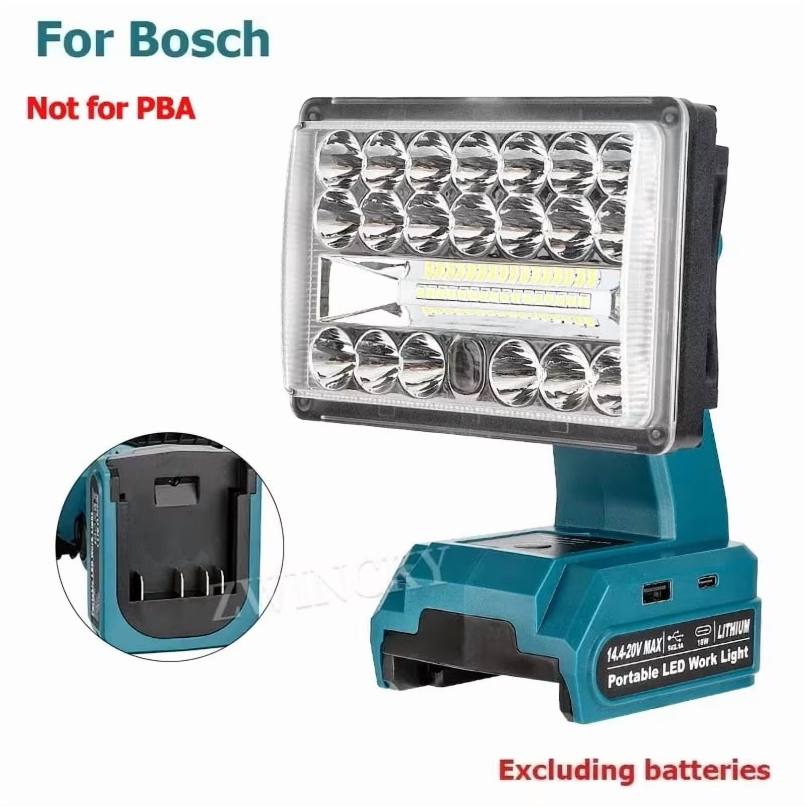 18W 2000LUMEN For Bos*ch 18V BAT609 Battery Lamp Flood Light Flashlight ...