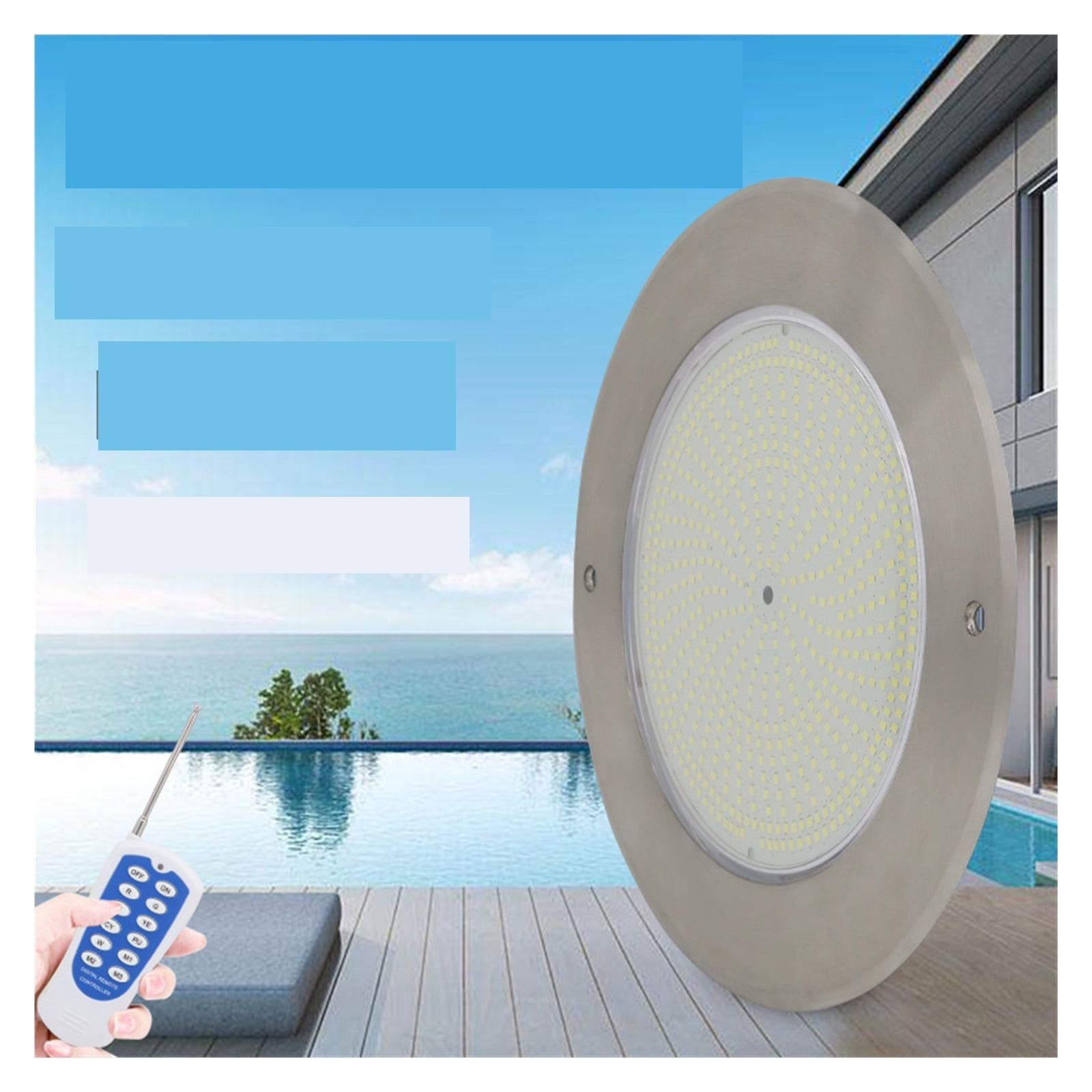 18W , 24W , 35W Stainless Steel Thin Section Led Swimming Pool Lights Embedded AC12V Underwater ...
