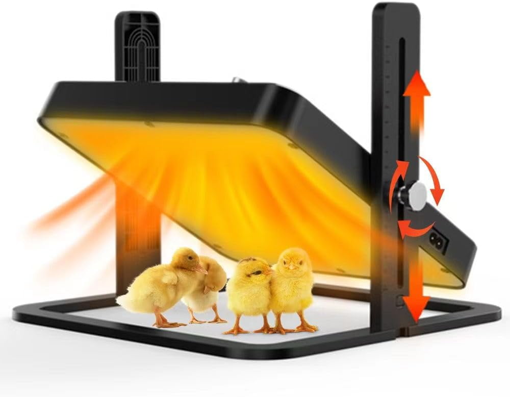 18W Chick Brooder Plate, 10"X10" Chick Warmer, Adjustable Height Temp ...