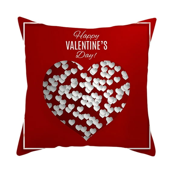 18X18 Valentines Pillow Covers, Valentine Linen Pillow Case with Red ...