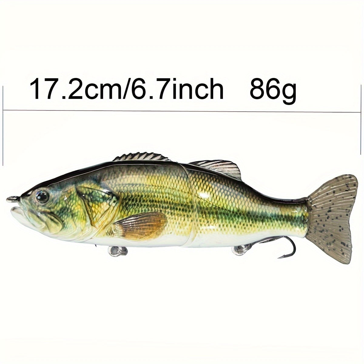 18cm-65g/7.09inch-2.29oz 2-Sections Life Like Fishing Lure, Multi Jointed Artificial Hard Bait ...