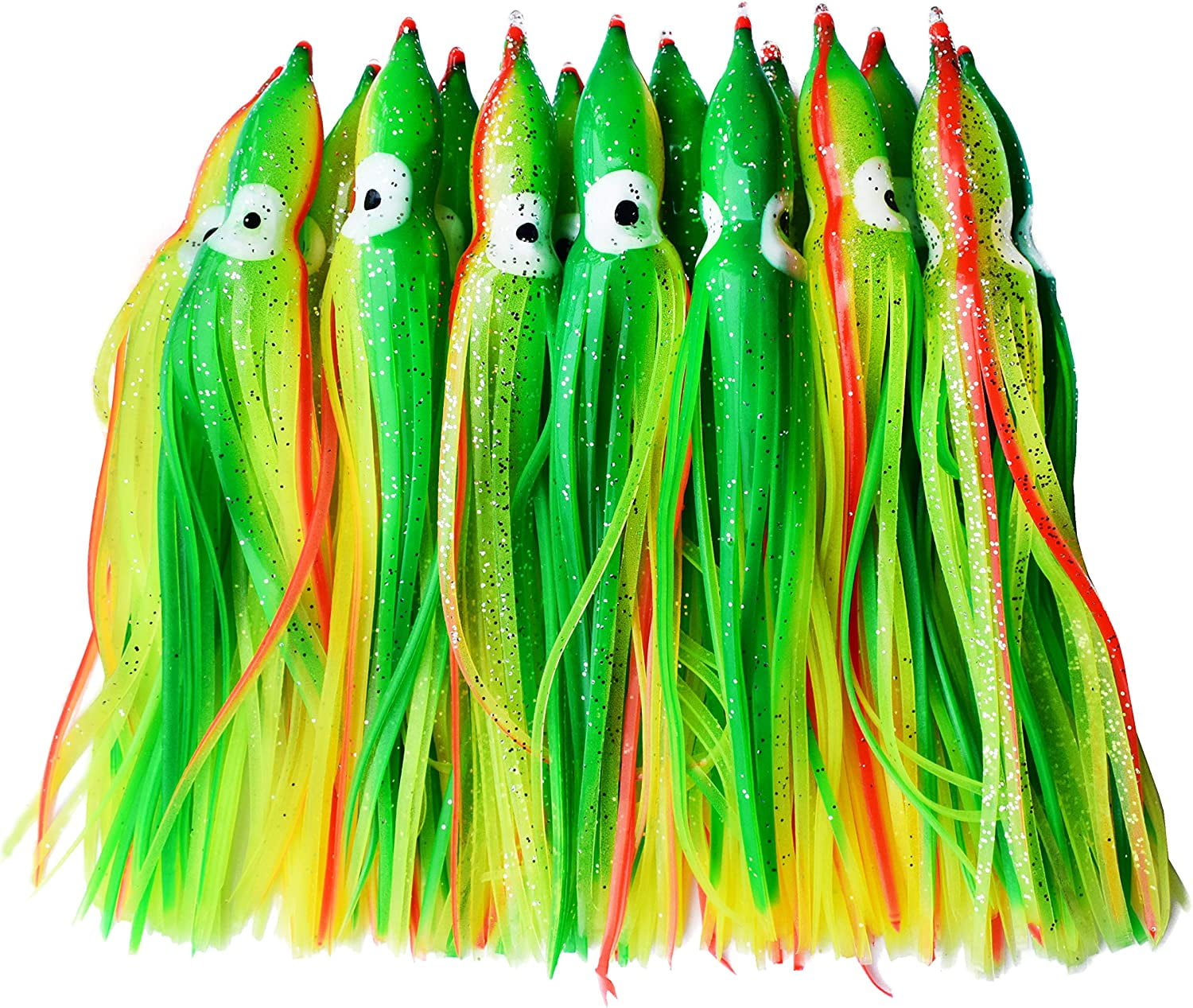18cm Octopus Fishing Lures Squid Skirt Bait Glow in Dark Luminous Soft Trolling Fishing Lure ...