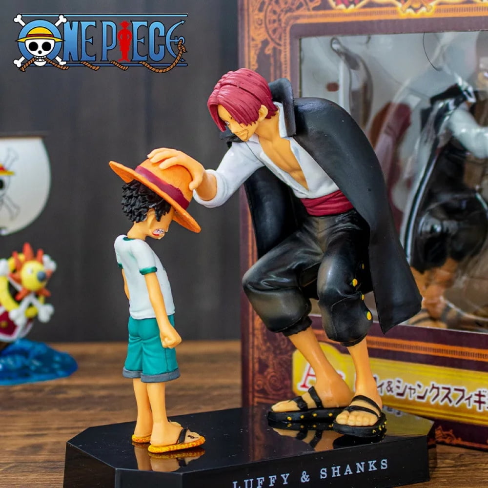 18cm One Piece Anime Figure Four Emperors Shanks Straw Hat Luffy Action ...
