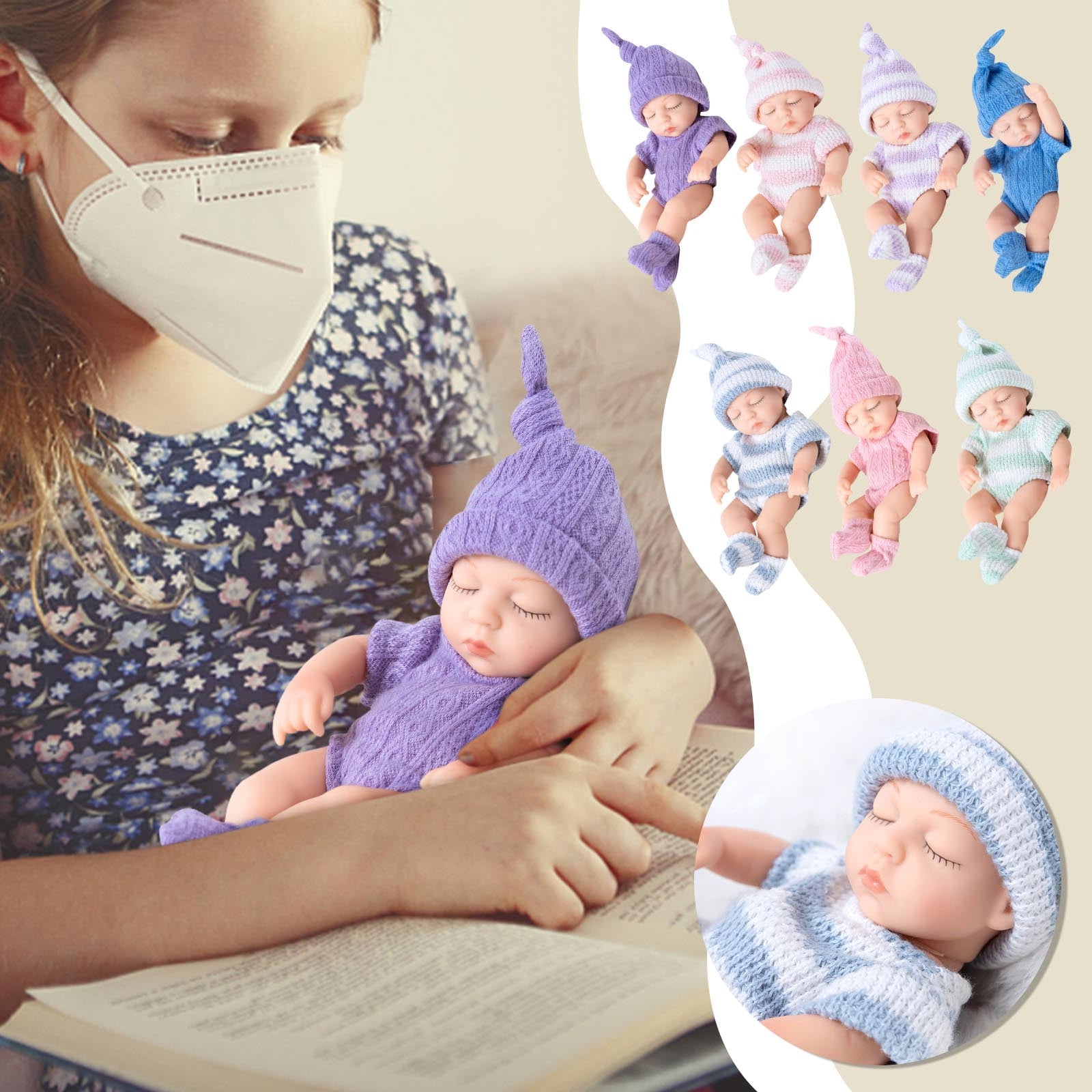 18cm Realistic Reborn Baby Doll - Lifelike Vinyl Collectible Art Doll ...