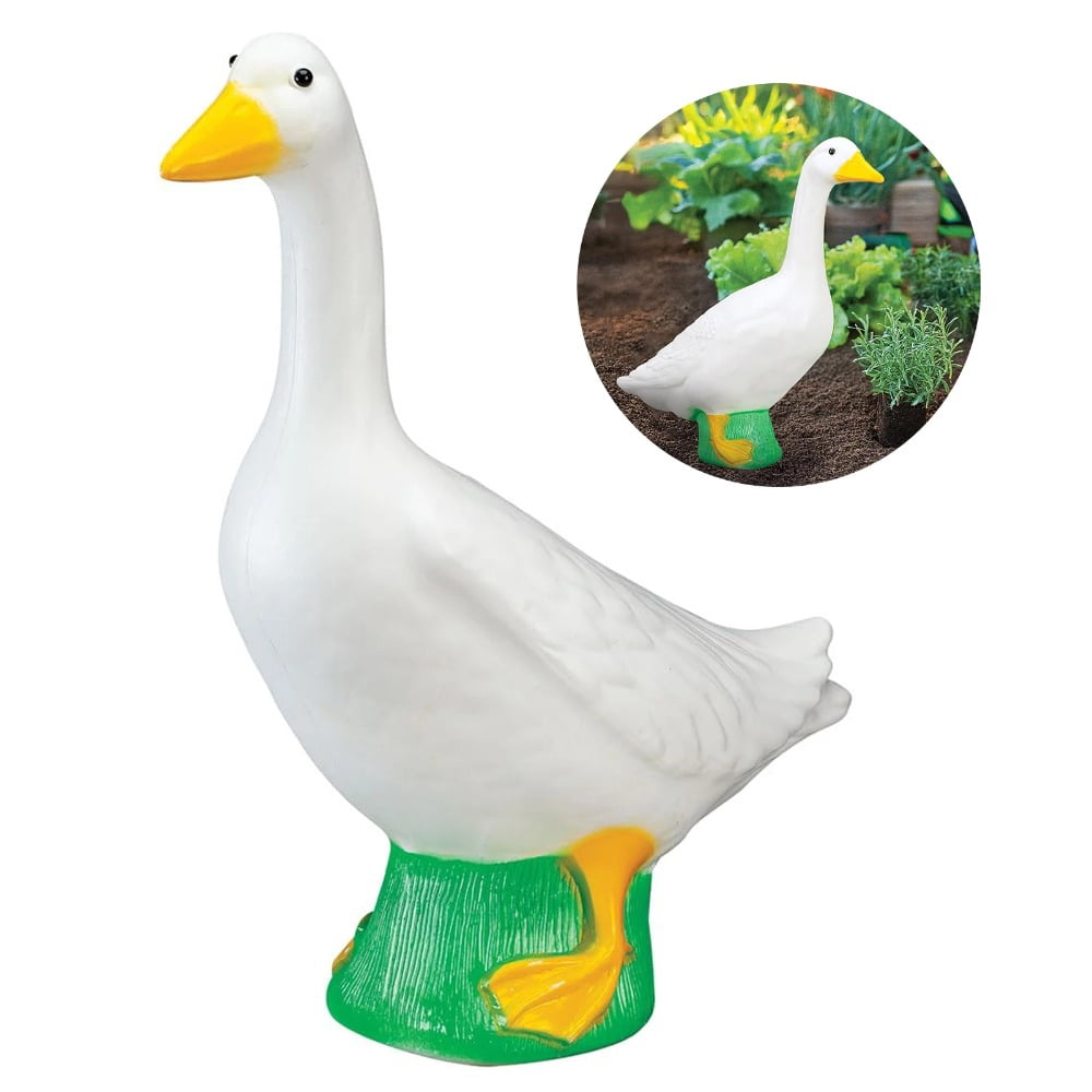 3.94 in Garden Decor White Goose Animal Garden Statues, Unique 10 Count ...