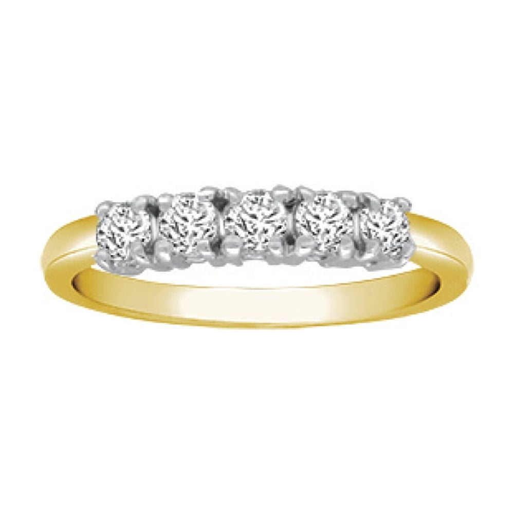18ct 2 Colour Gold Jewelco London Diamond 5 Stone Pentalogy Eternity ...