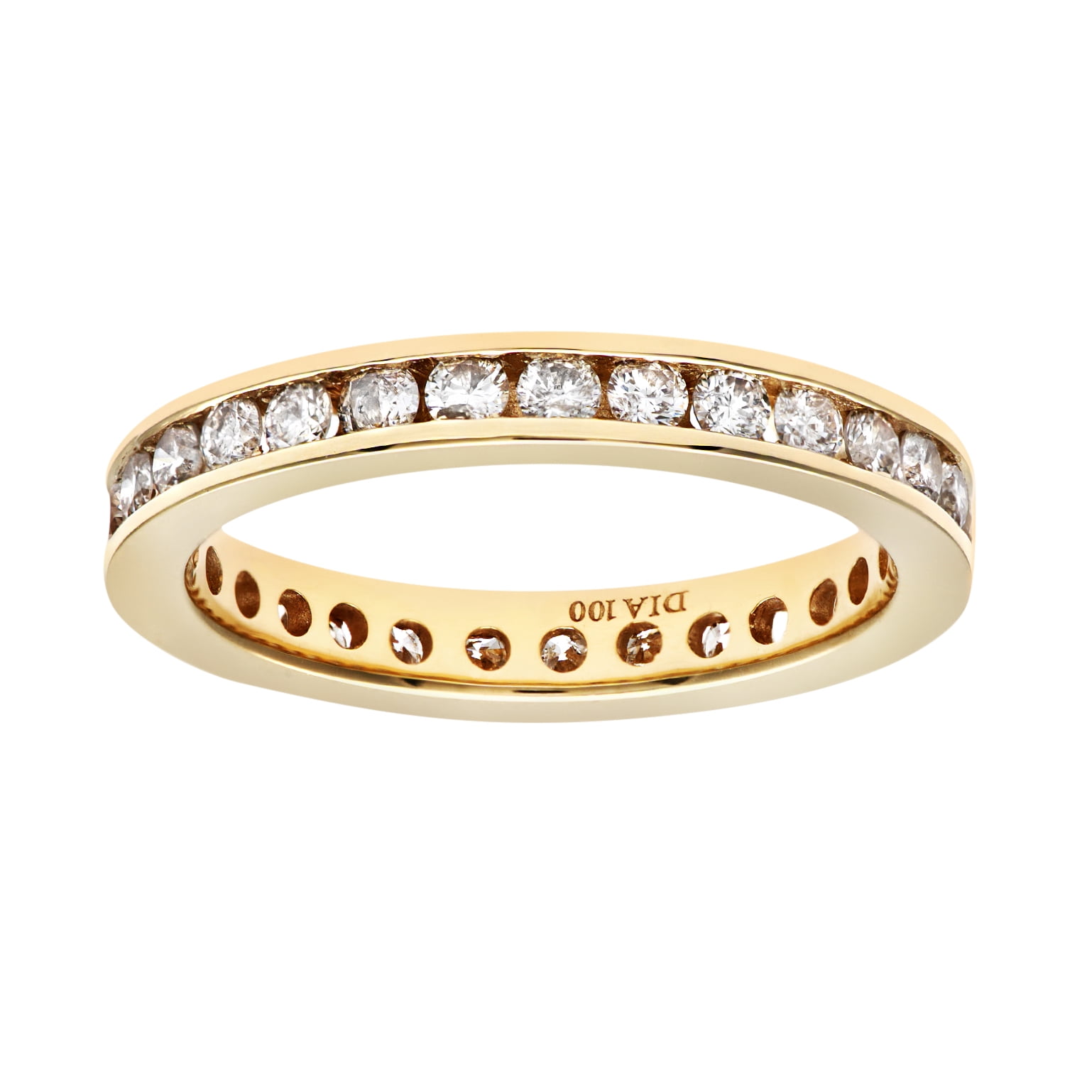 18ct Gold Jewelco London Round 1ct Diamond Channel Set Full Eternity ...