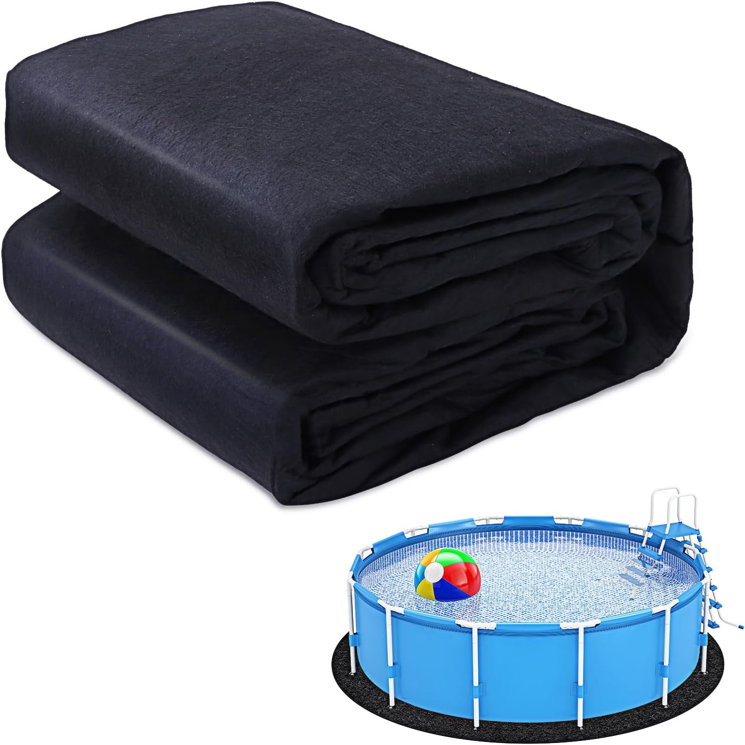 18ft Pool Mats for Floor, Thicke Geotextile Material Pool Ground Pad ...