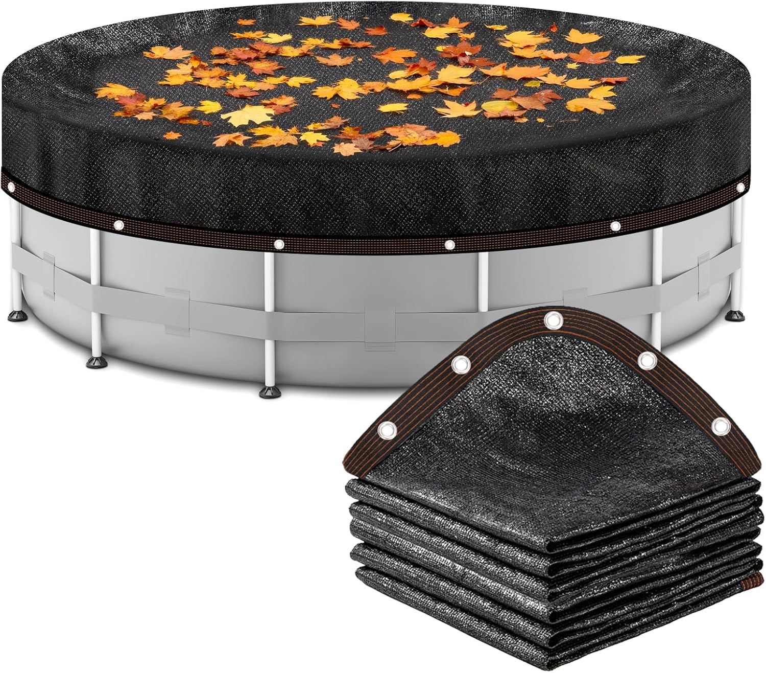 18ft Round Leaf Net Pool Covers for Above Ground Pools,Mesh Cover to ...
