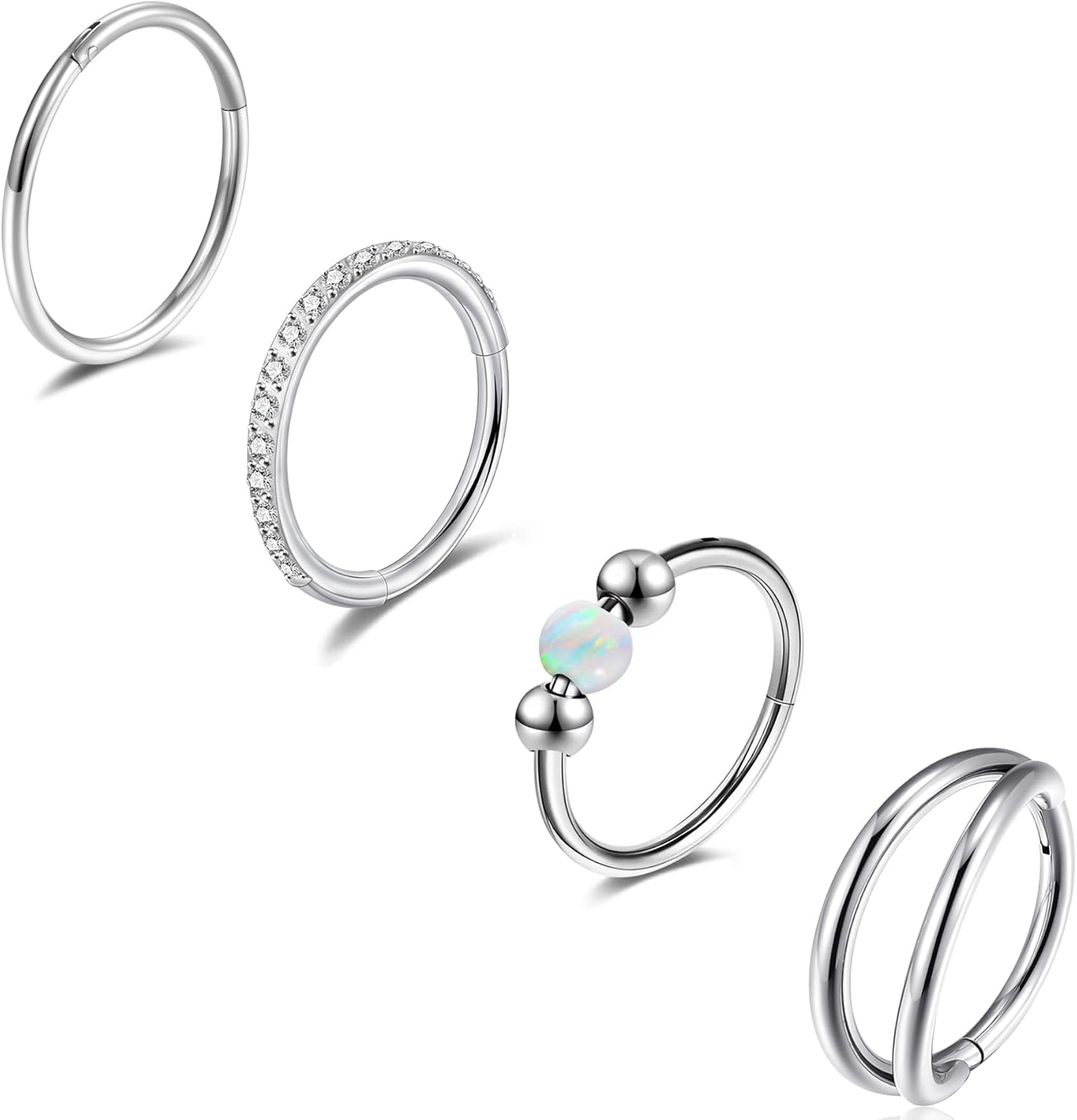 18g Nose Rings Hoops Set Surgical Stainless Steel Ear Jewelry ...