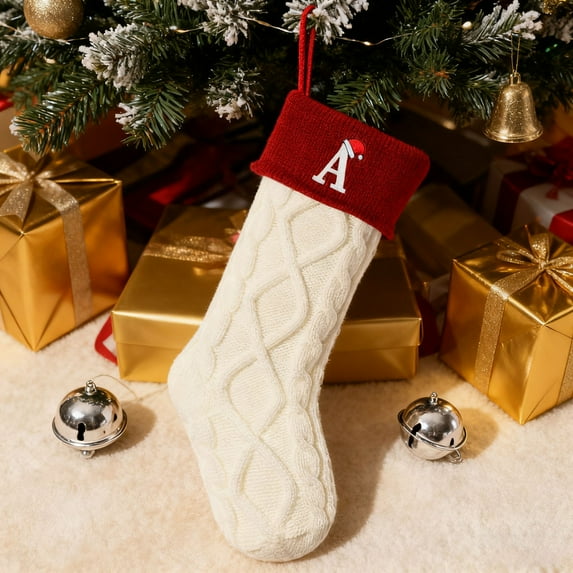 18in Christmas Stockings, Christmas Stocking with Letter Monograms ...