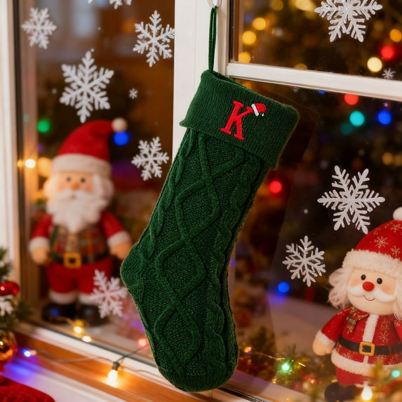 18in Christmas Stockings, Christmas Stocking with Letter Monograms ...