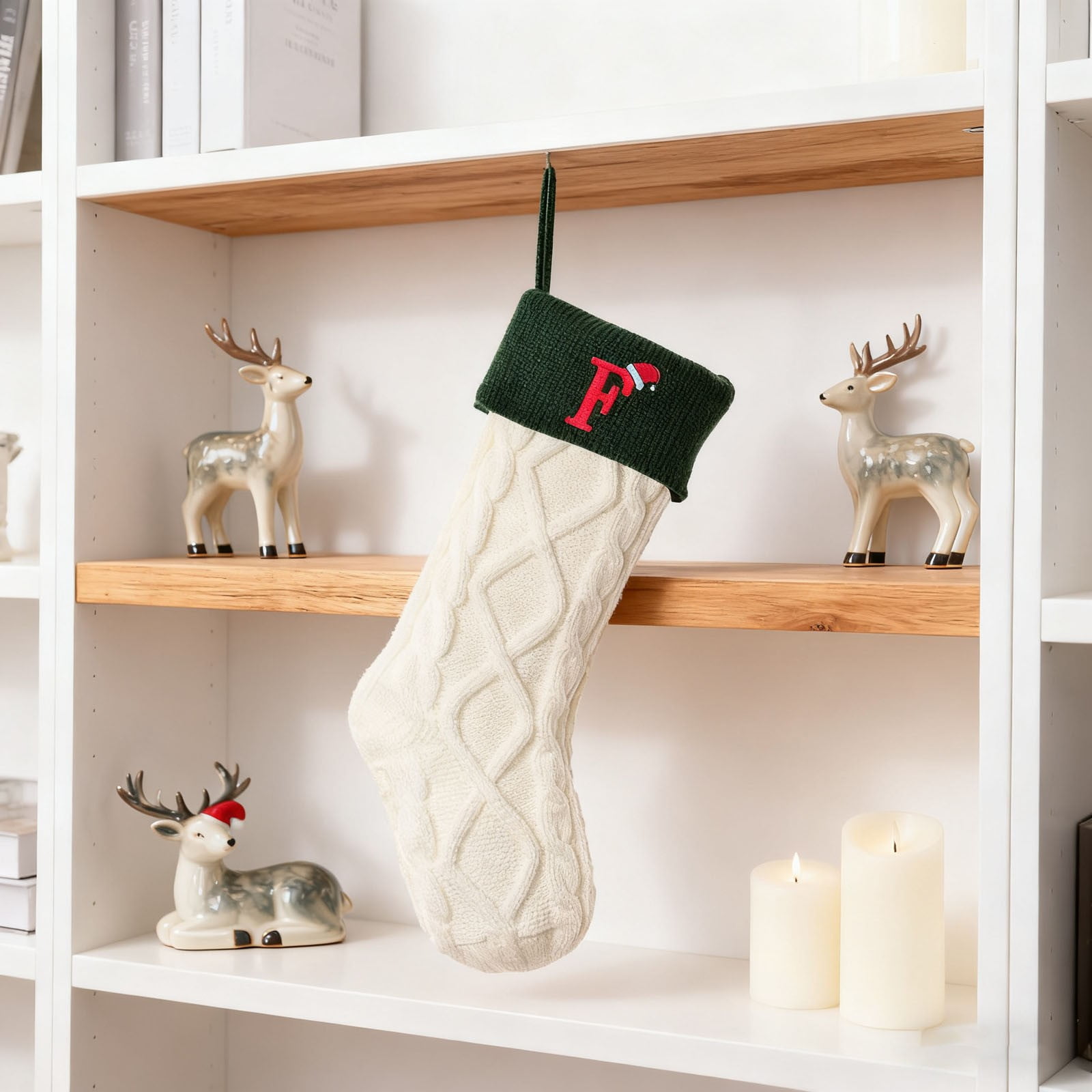 18in Christmas Stockings, Christmas Stocking with Letter Monograms ...
