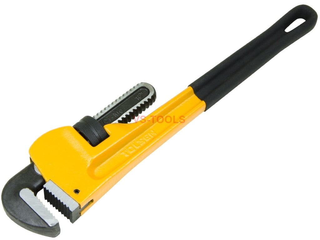 18in Iron Straight Pipe Adjustable Wrench Plumbing Water Gas Soft Grip ...