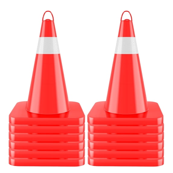 18in Traffic Safety Cones, 12 Pack Orange Pop - up Cones, Construction ...
