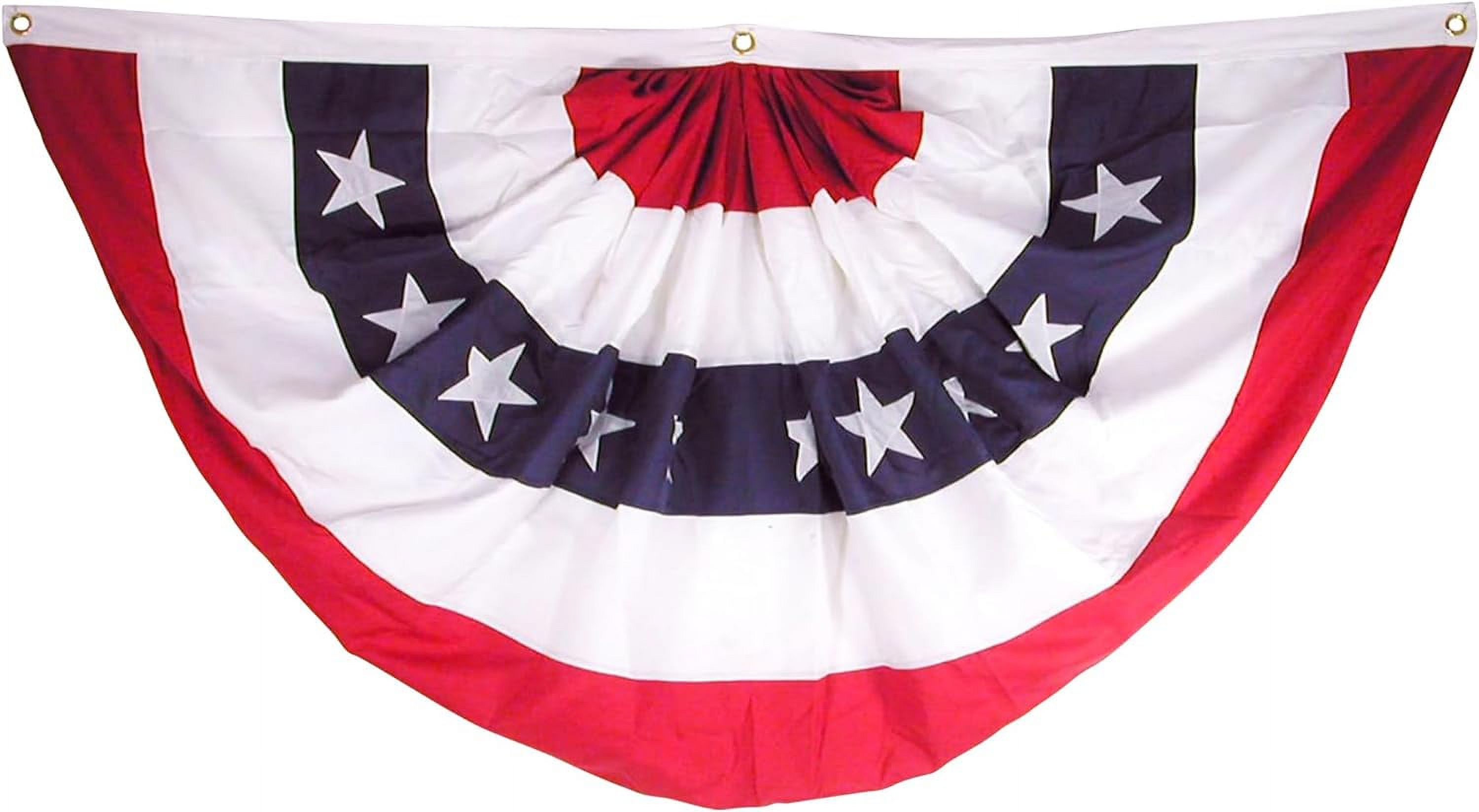 18in x 36in Patriotic Bunting Flag - Traditional Polyester Pleated Fan ...