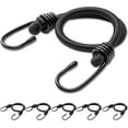 18inch Bungee Cords with Hooks,6Pcs Heavy Duty Extra Strong Outdoor Elastic Rope,Multi-Purpose ...