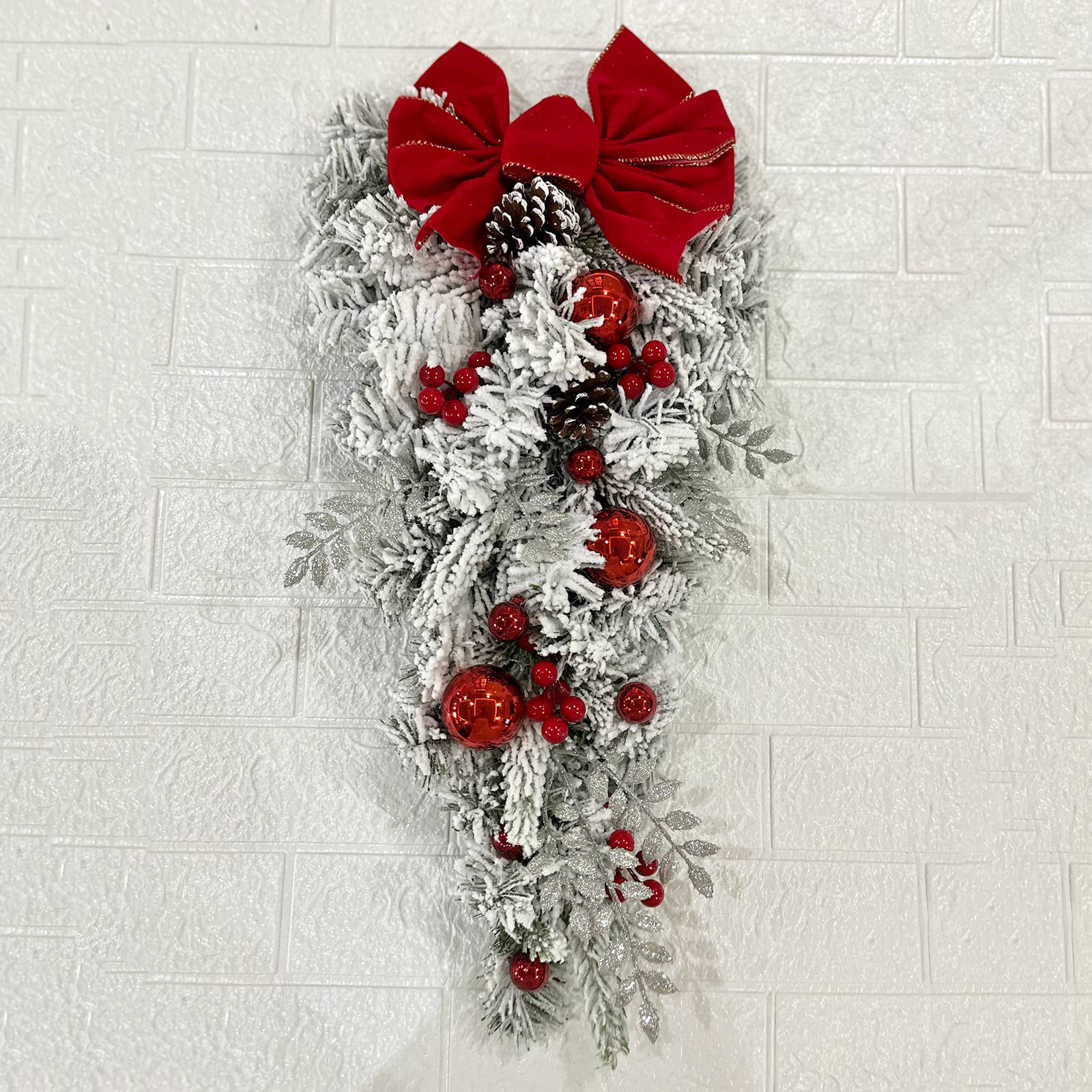 18inch Christmas Swag, Teardrop Swag Wreath, Stair Swag Garlands for ...