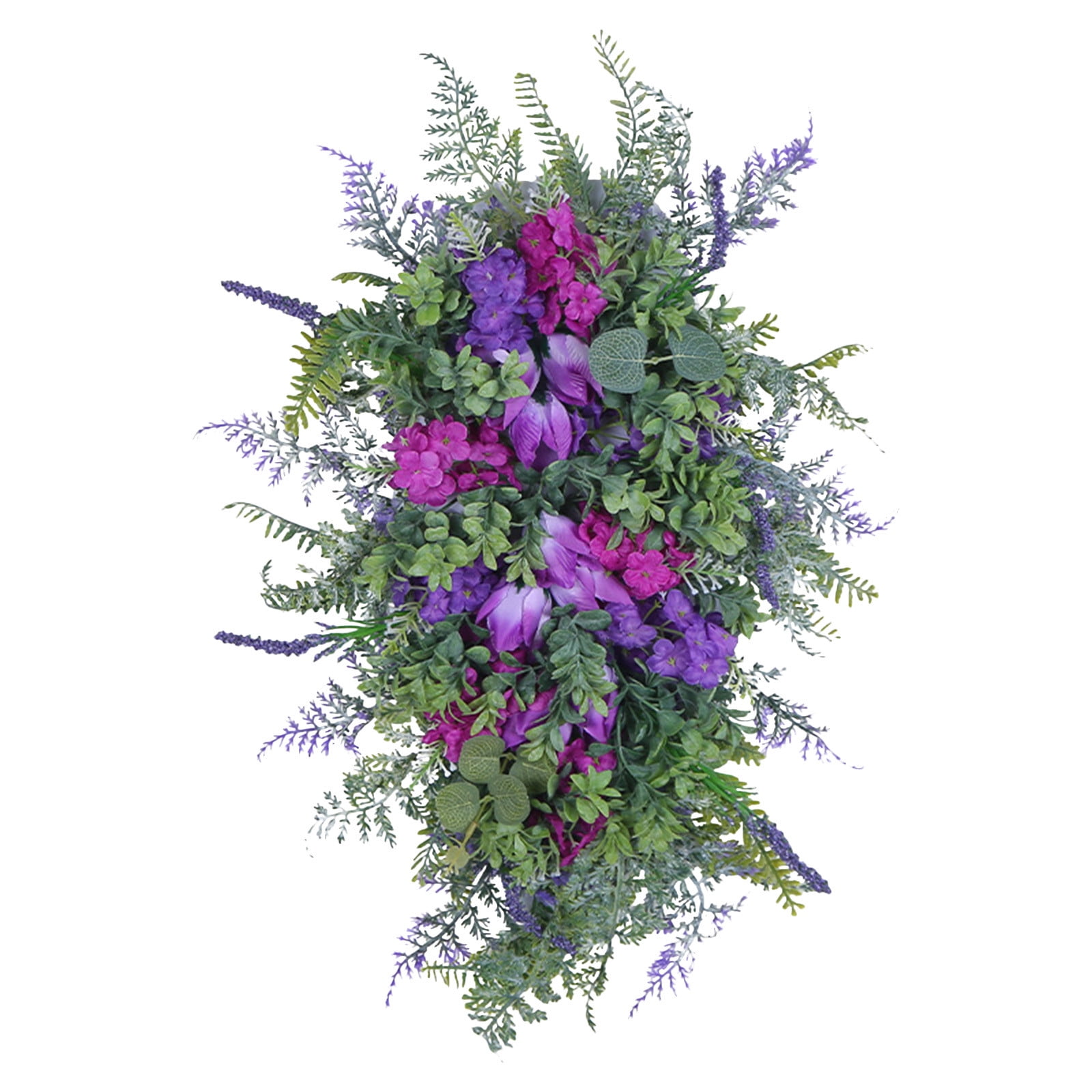 18inch Spring Summer Artificial Flowers,Door Swag Teardrop Swag Floral ...