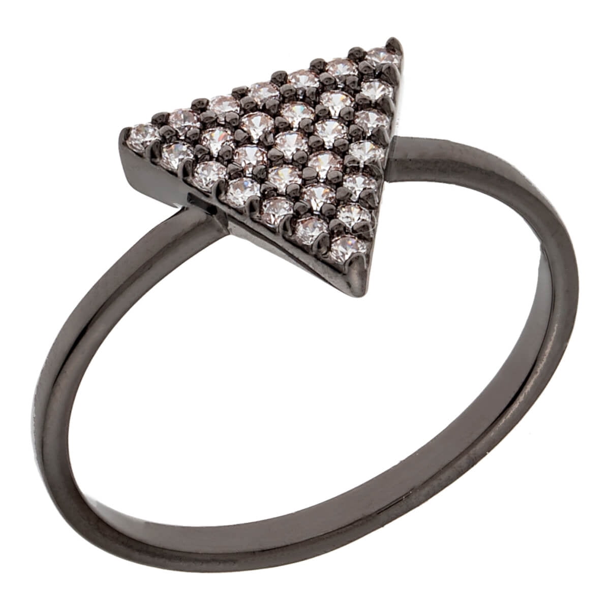 18k Black Gold Plated Triangle Fashion Ring - Walmart.com