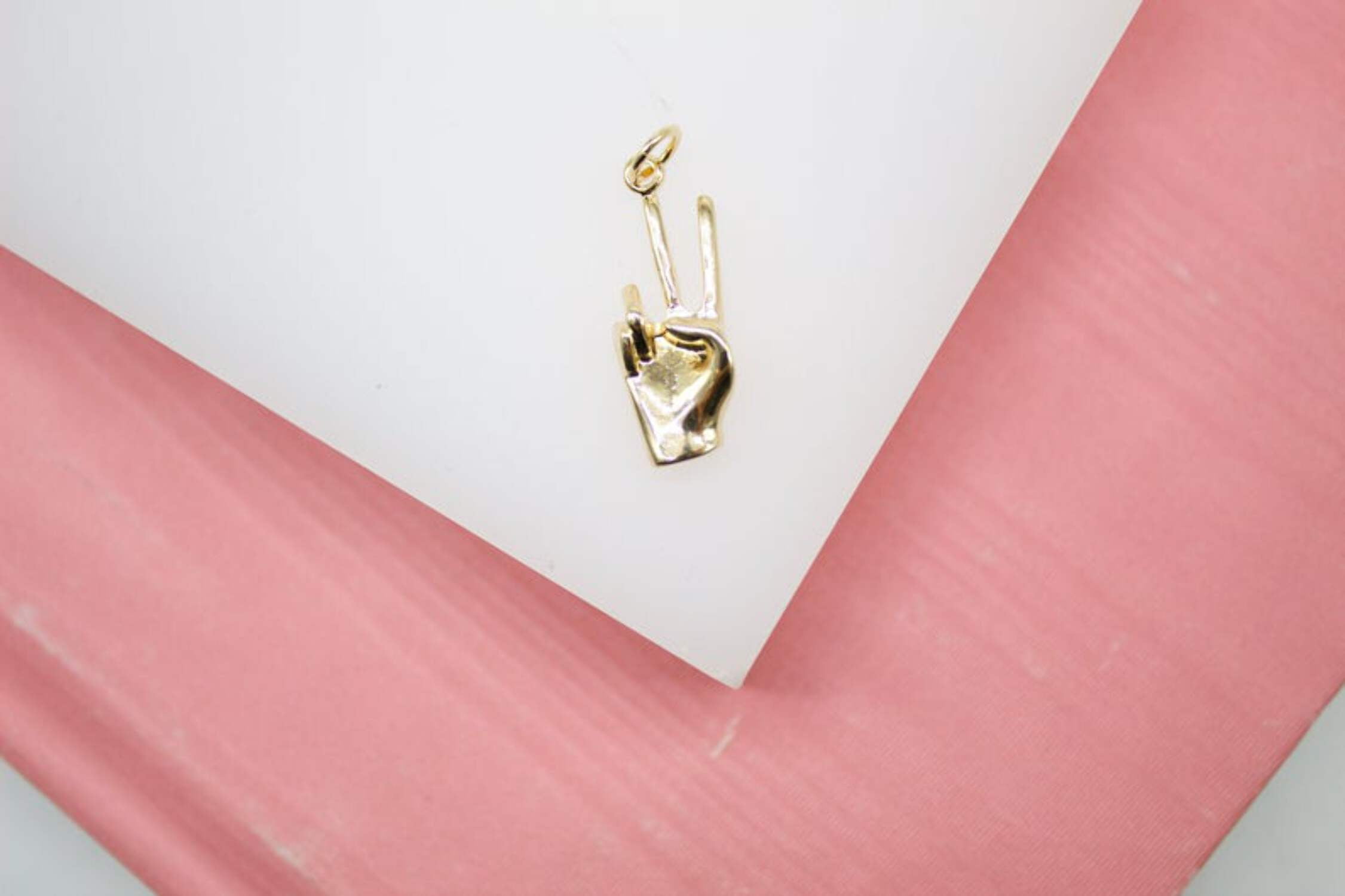 18k Gold Filled Peace Hand Sign - Walmart.com