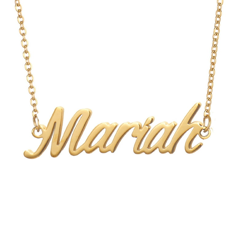 Gold dangle name necklace store