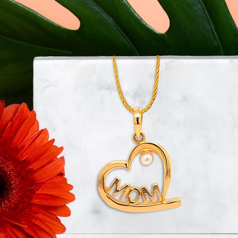 18k Gold Plated Pearl Personalized Mum Necklace Dainty Name Jewelry ...