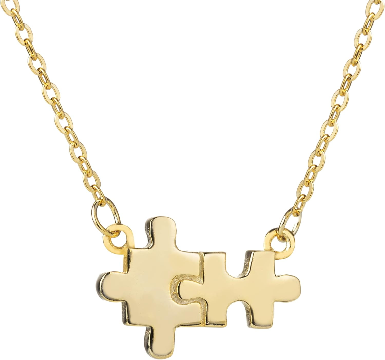 18k Gold-Plated Perfect Matching Puzzle Pendant With 18 "-16 ...