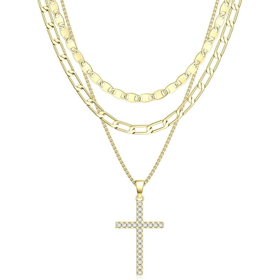 18k Gold Plated Plated Chunky Gold Plated Necklace for Women Sweatproof ...