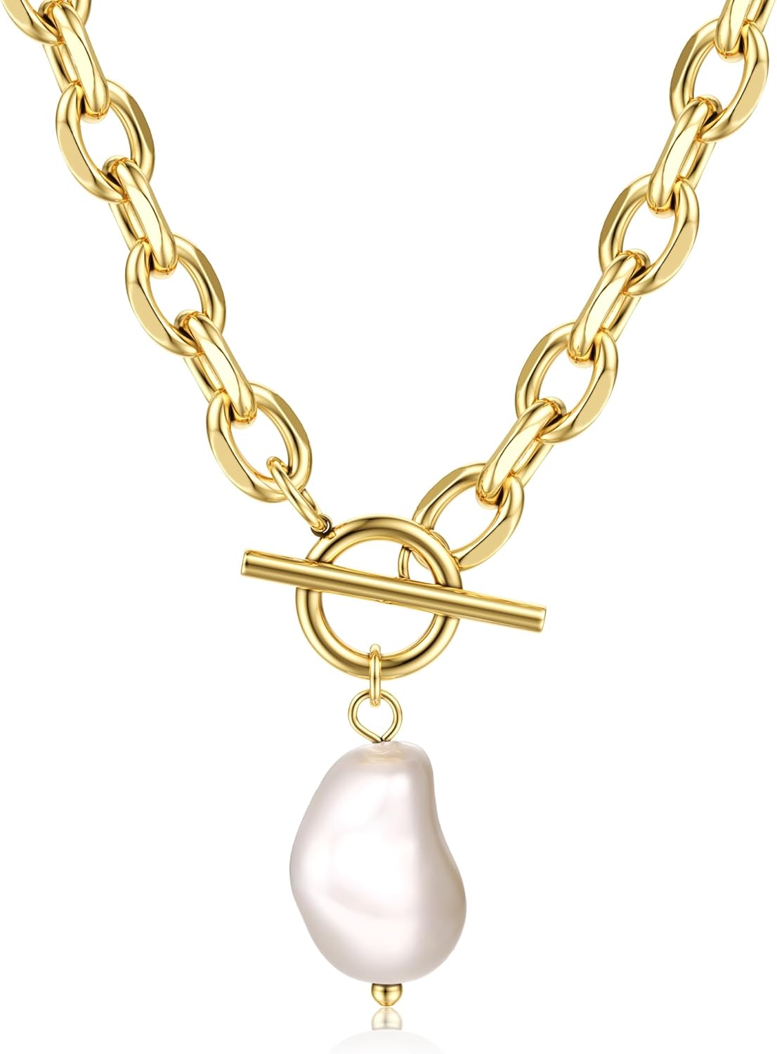 18k Gold Plated Plated Chunky Gold Plated Necklace for Women Sweatproof ...