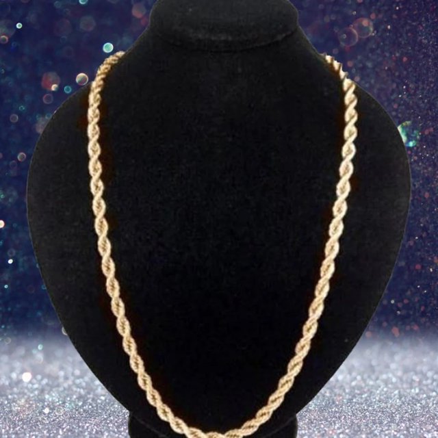18k Gold Plated Rope Chain, 6MM Wide and 24 Inch Long Amazing necklace ...