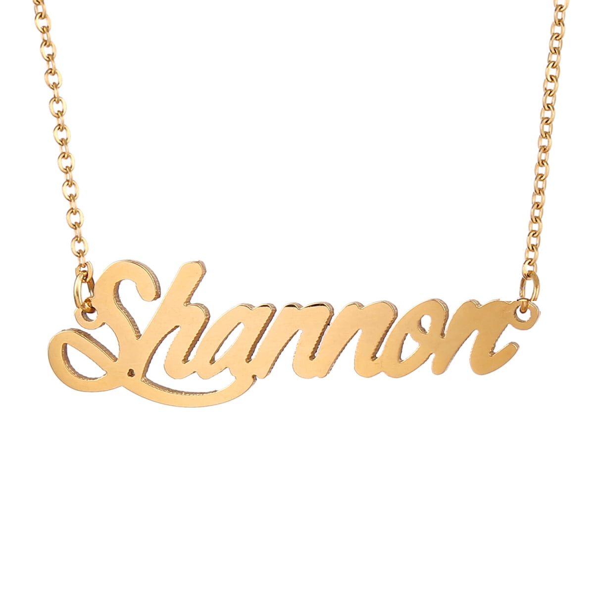 18k Gold Plated Shannon Name Necklace Nameplate Dainty Jewlery Mother ...