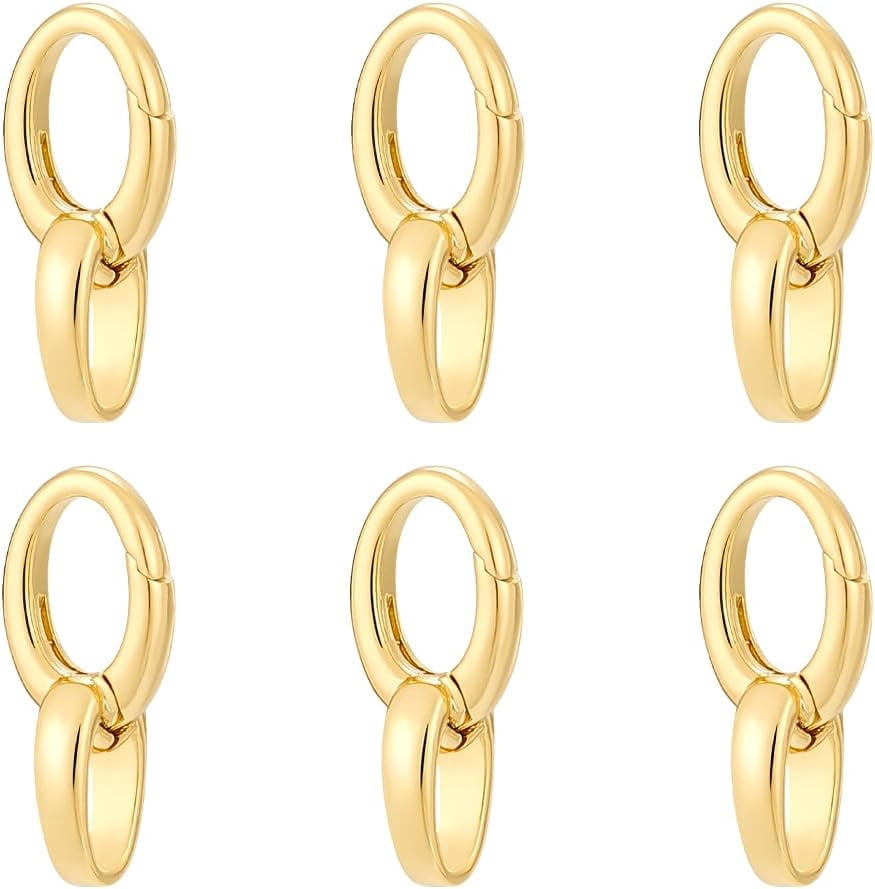 18k Gold Plated Spring Gate Clasps 6pcs Pendant Bail Clasps Jewellery ...
