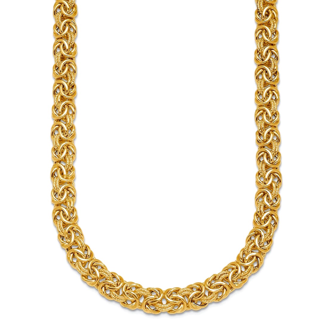 18k Solid Yellow Gold Lobster Claw Closure 7.5mm Byzantine Necklace 18 ...