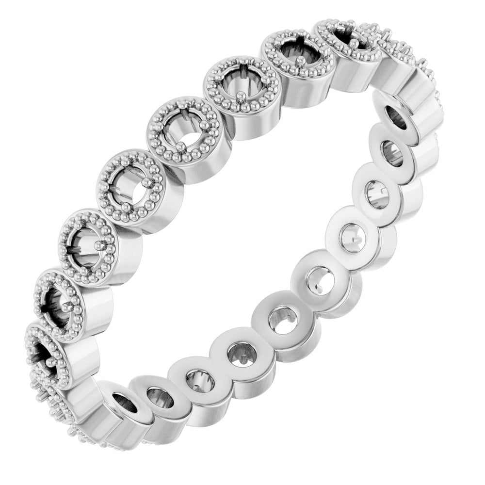 18k Palladium White Gold (No Nickel) 1.3mm Round Shape Bridal Wedding ...