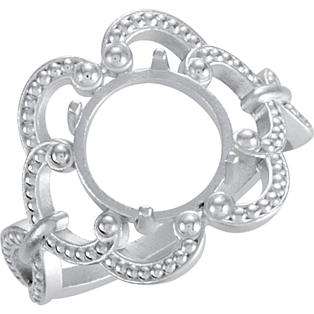 18k Palladium White Gold (No Nickel) 10mm Round Shape Single Stone ...