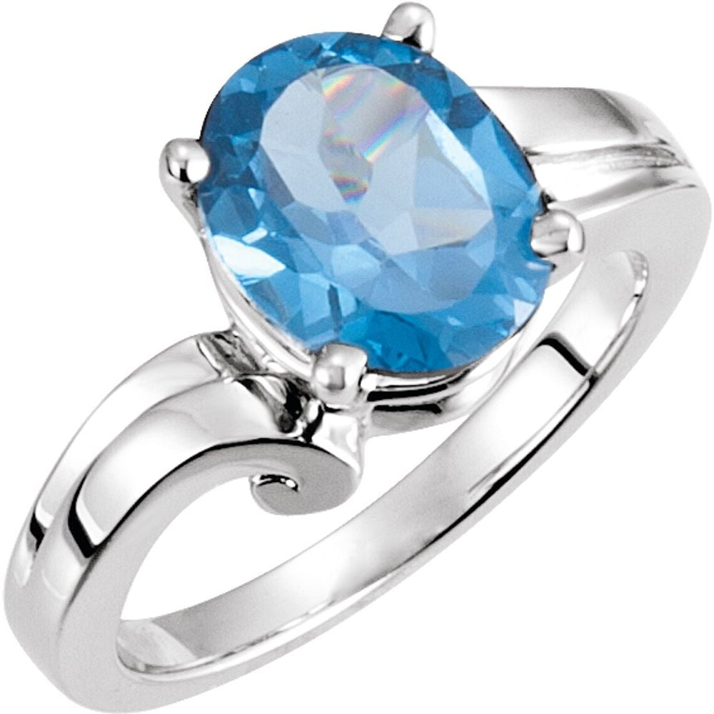 18k Palladium White Gold (No Nickel) 10x8mm Oval Shape Solitaire Ring ...