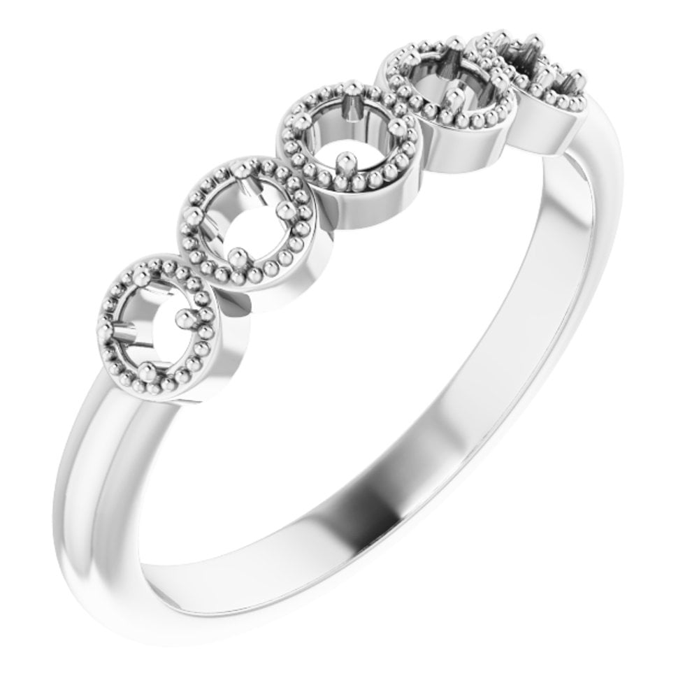 18k Palladium White Gold (No Nickel) 2.4mm Round Shape Bridal Wedding ...