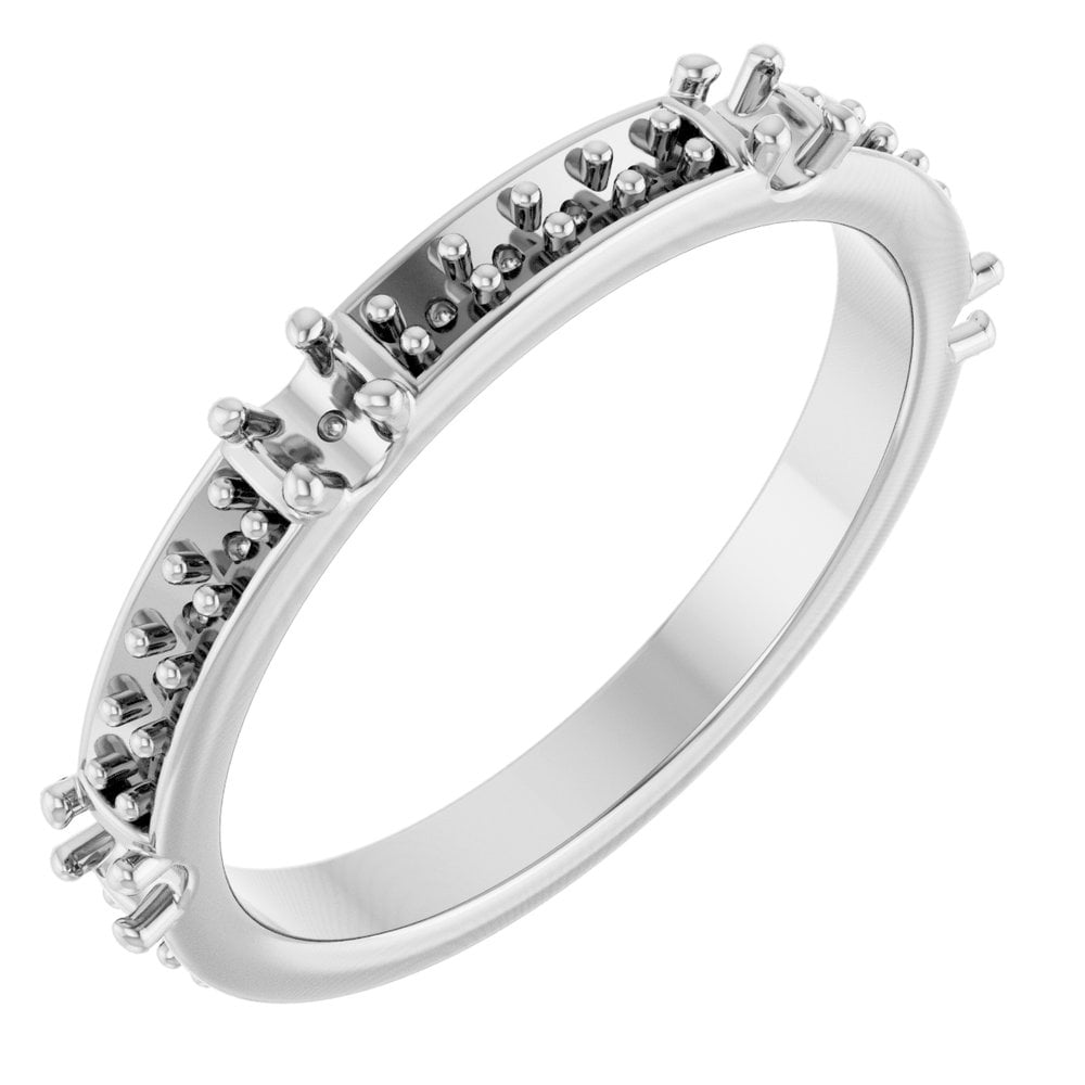 18k Palladium White Gold (No Nickel) 2.5mm Round Shape Bridal Wedding ...