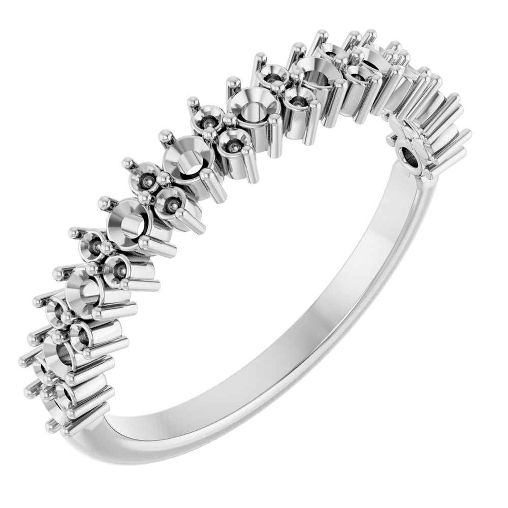 18k Palladium White Gold (No Nickel) 2mm Round Shape Bridal Wedding ...