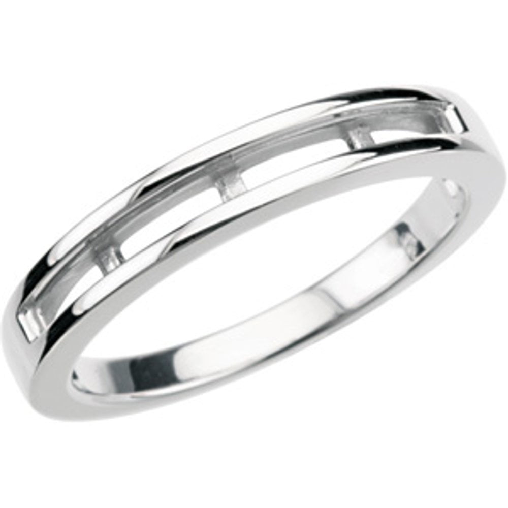 18k Palladium White Gold (No Nickel) 2mm Square Shape 11 Eleven-Stone ...