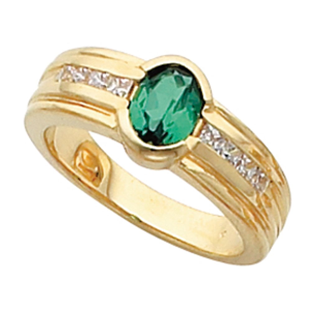 18k Palladium White Gold (No Nickel) 8x6mm Oval Shape Ring Fine Jewelry ...