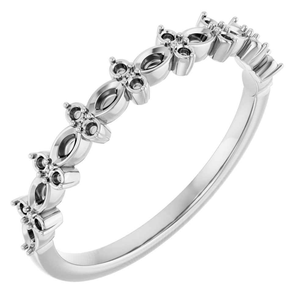 18k Palladium White Gold (No Nickel) Bridal Wedding Engagement ...