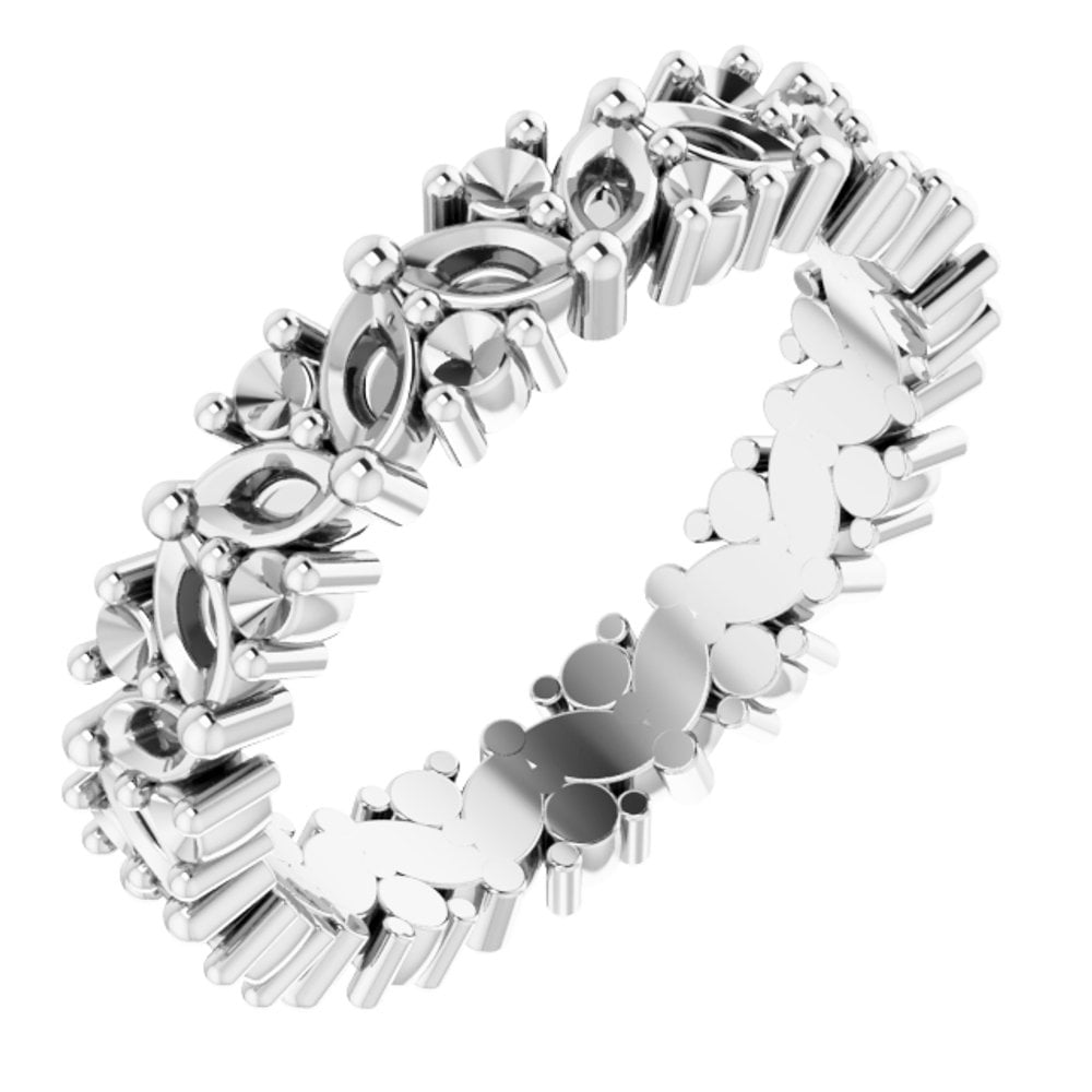 18k Palladium White Gold (No Nickel) Cluster Bridal Wedding Engagement ...