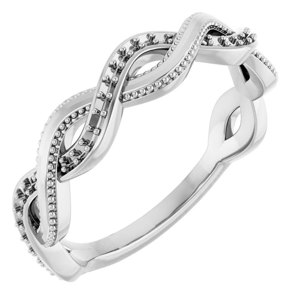 18k Palladium White Gold (No Nickel) Infinity-Inspired Bridal Wedding ...
