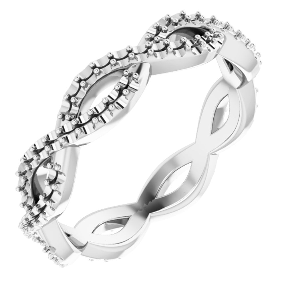 18k Palladium White Gold (No Nickel) Infinity-Inspired Eternity Band ...