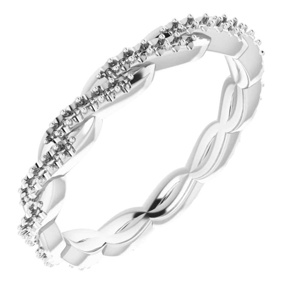 18k Palladium White Gold (No Nickel) Twisted Bridal Wedding Engagement ...