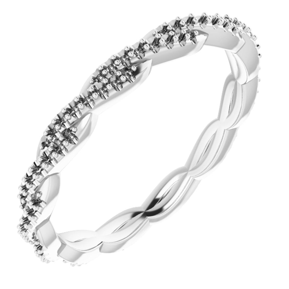 18k Palladium White Gold (No Nickel) Twisted Bridal Wedding Engagement ...