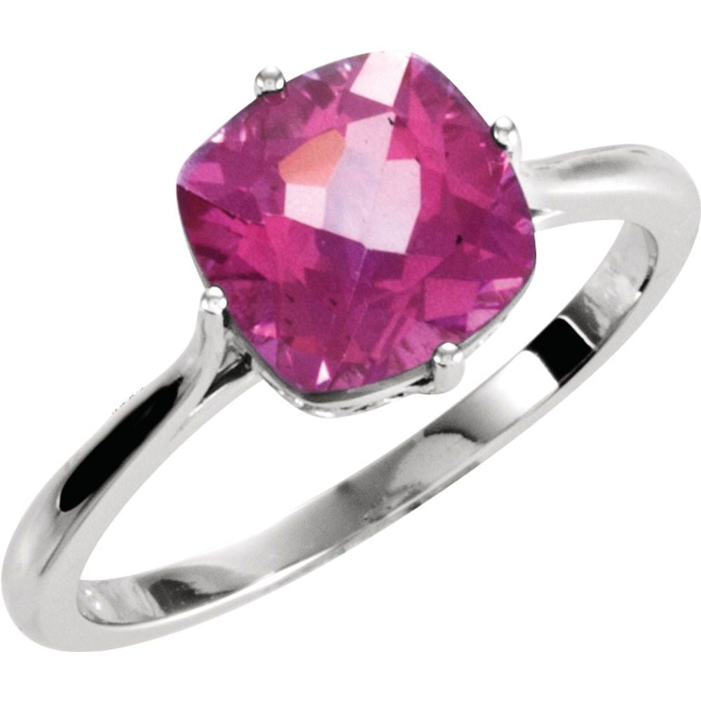 18k Rose Gold 10mm Cushion Cut Scroll Ring Fine Jewelry For Women Gifts ...