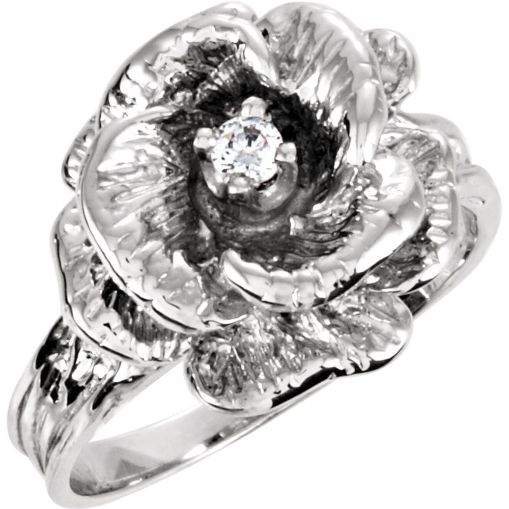 18k Rose Gold 2.4-3mm Round Shape Flower Ring Fine Jewelry For Women ...